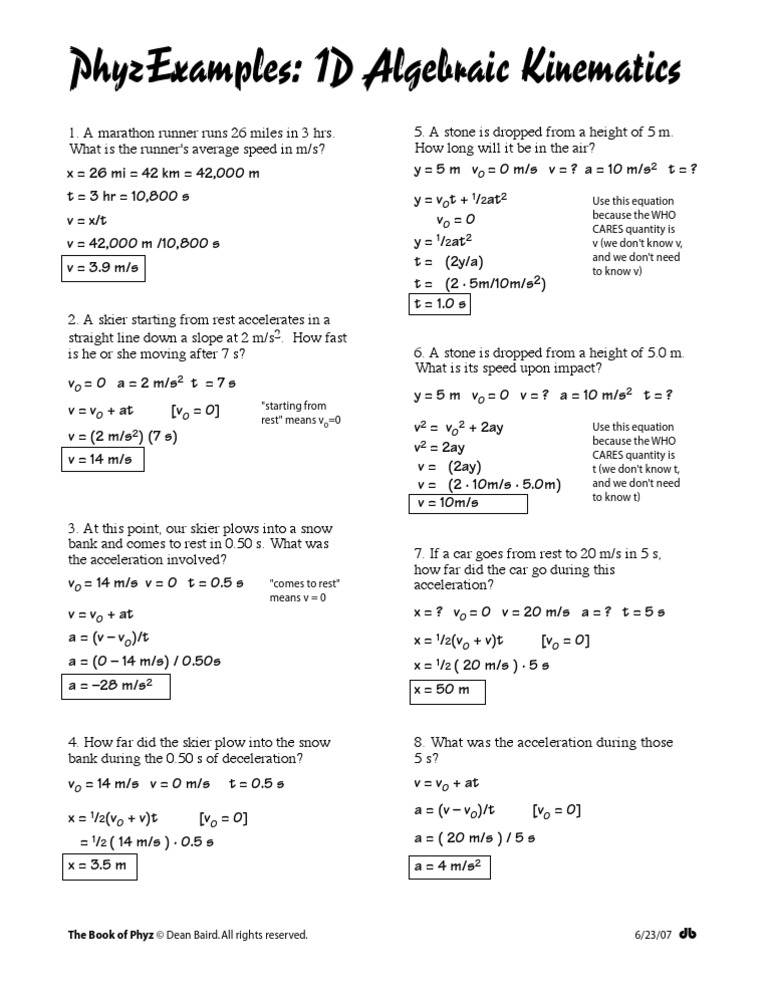 Quiz Kinematics 1D | PDF | Dynamics (Mechanics) | Physical Phenomena