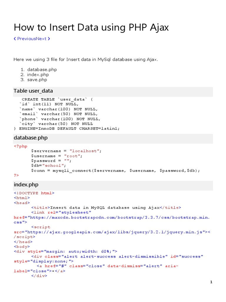 How To Insert Data Using PHP Ajax | PDF | Computer Programming | Areas ... How To Insert Data Using PHP Ajax | PDF | Computer Programming | Areas ...