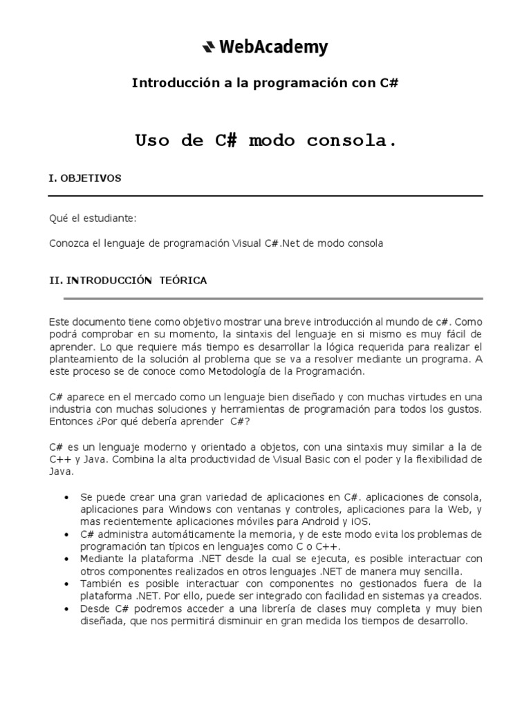 Curso C# | PDF | C Sharp (lenguaje de programación) | .NET Framework