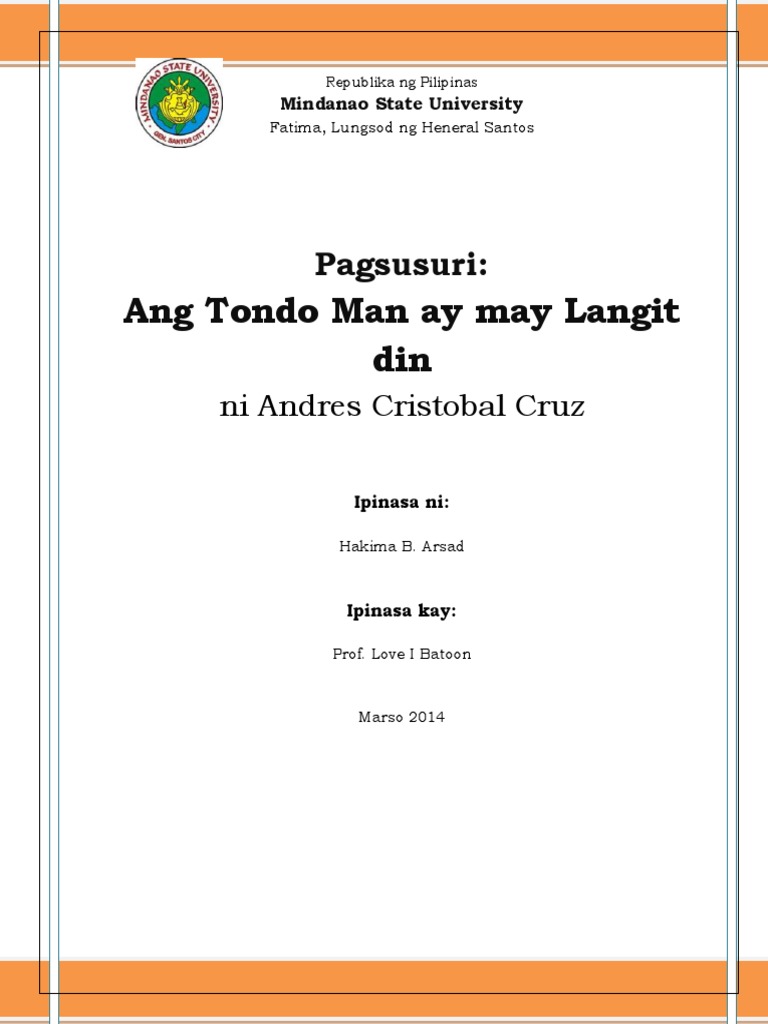 Ang Tondo Man Ay May Langit Din | PDF