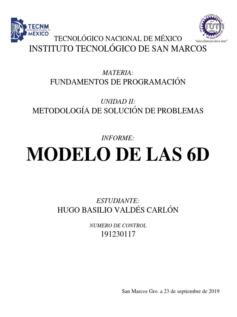Modelo 6D resolución problemas | PDF | Programa de computadora | Programación