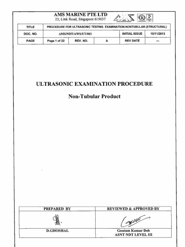 Ams NDT Aws Ut 001 Rev A Structural | PDF