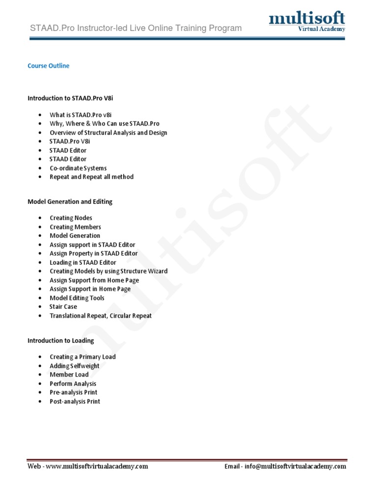Staad - Pro Course | PDF