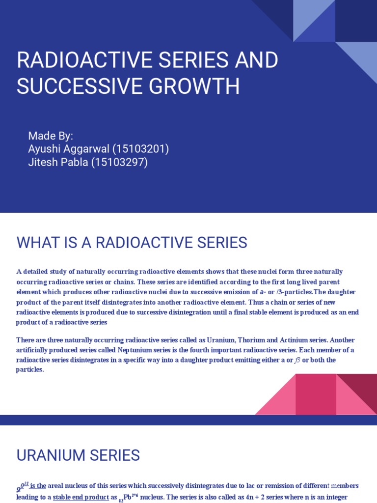 Radioactive Series and Successive Growth | PDF | Radioactive Decay ...