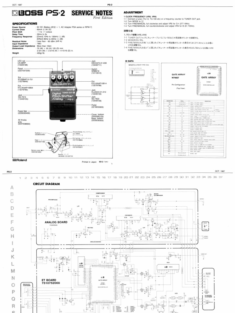 Boss PS 2 Service Notes PDF | PDF