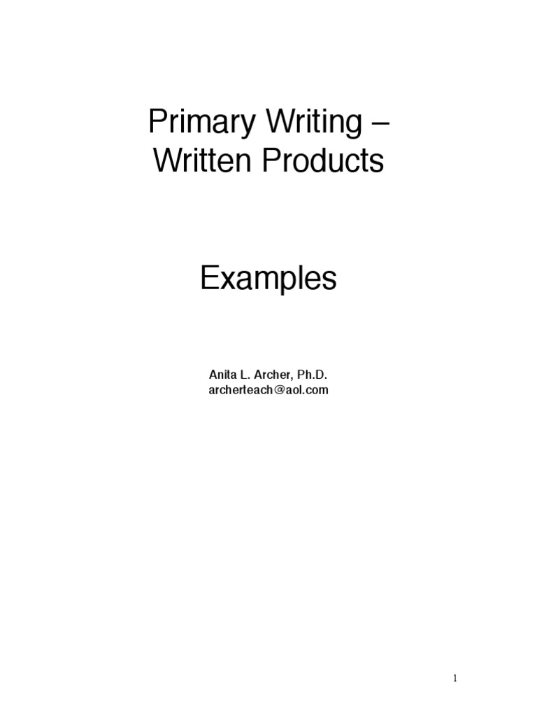 Primary School Written Writing Worksheet | PDF