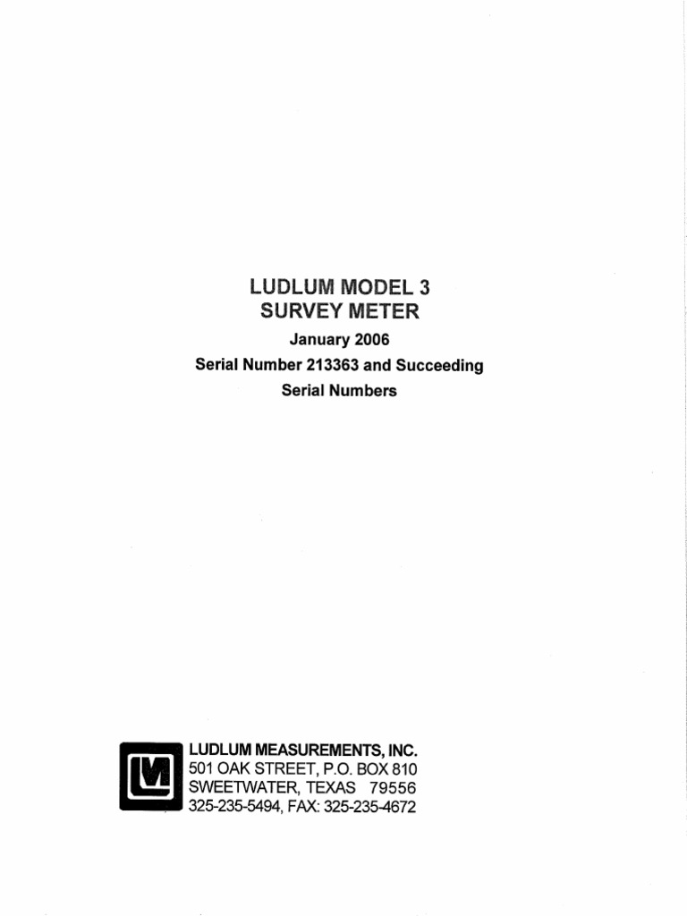 Ludlum Model 3 Manual | PDF