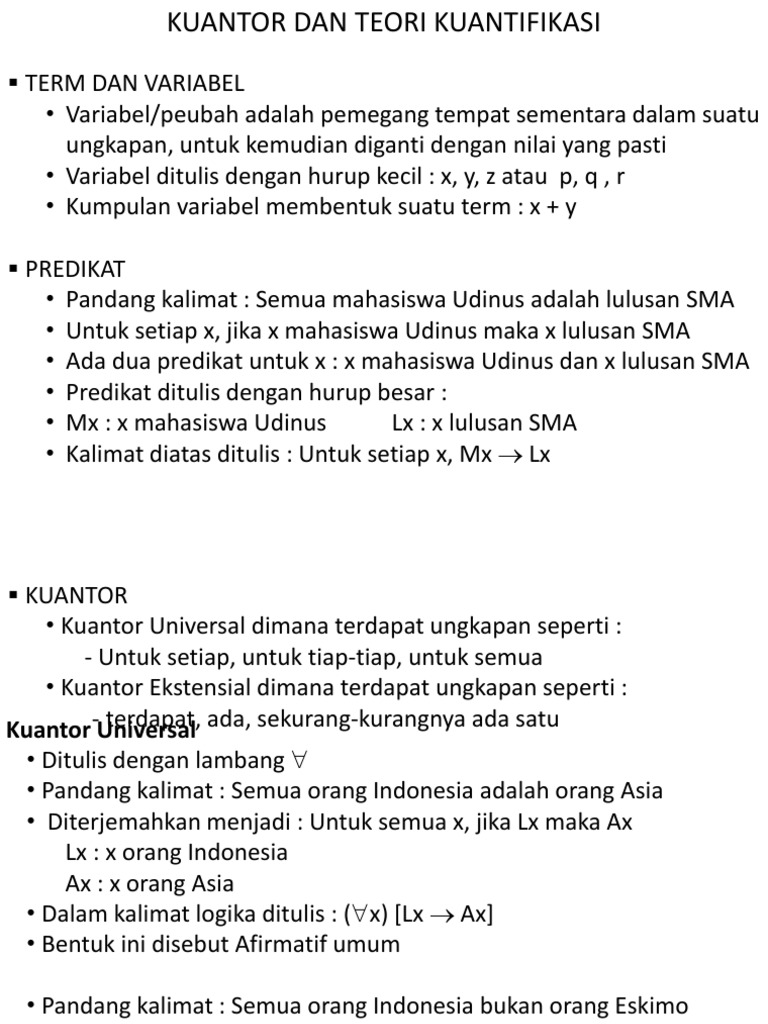 Bab 5 Kuantor Dan Teori Kuantifikasi Baru | PDF