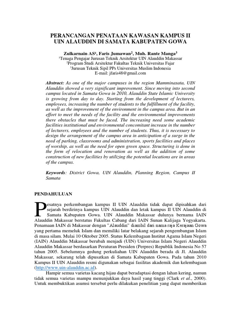 Penataan Kampus II UIN Alauddin Samata | PDF