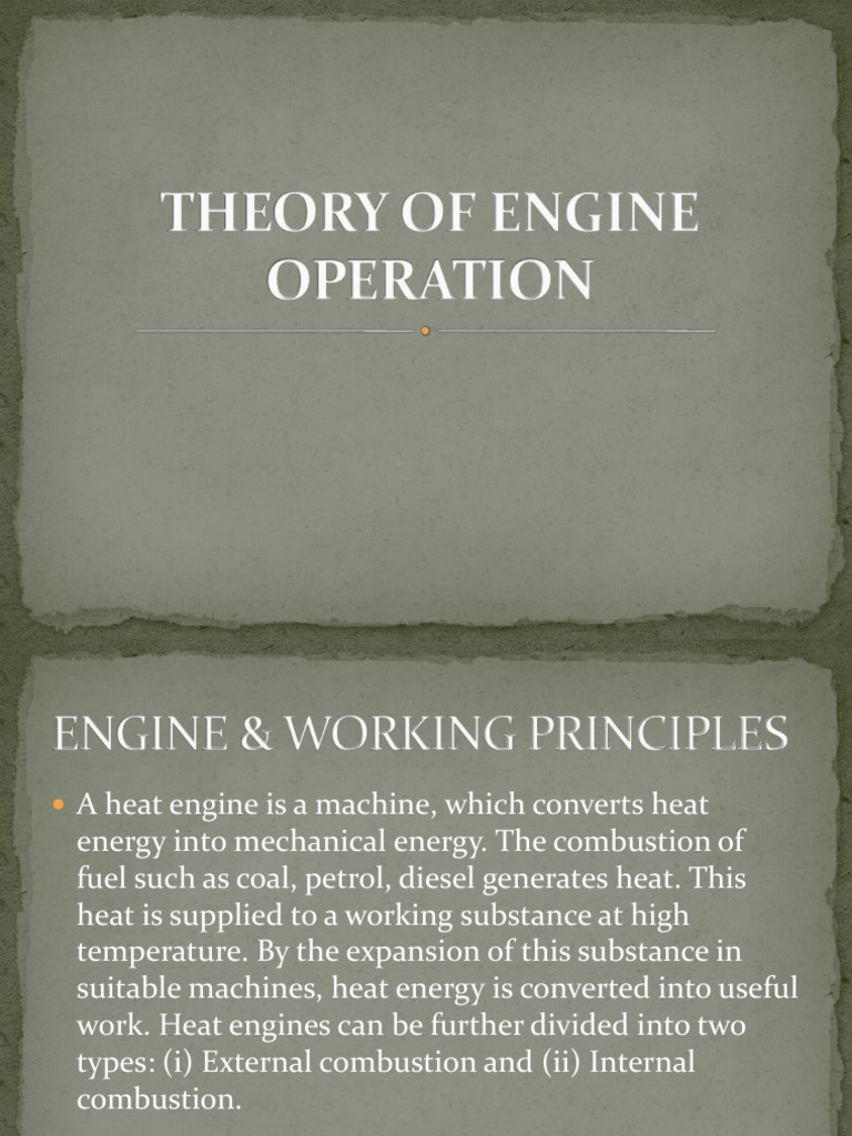 Theory of Engine Operation | PDF | Internal Combustion Engine | Piston