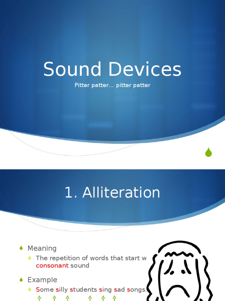 Sound Devices: Pitter Patter Pitter Patter | PDF | Syllable | Rhyme