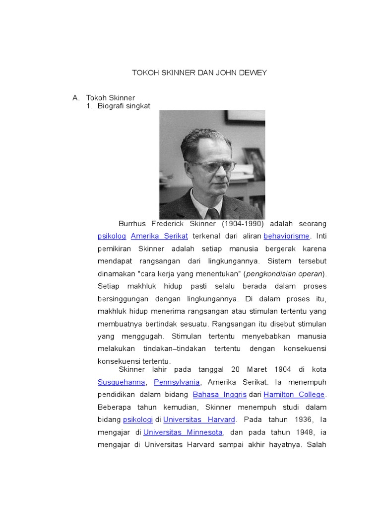Biografi Skinner dan Teori Belajar | PDF