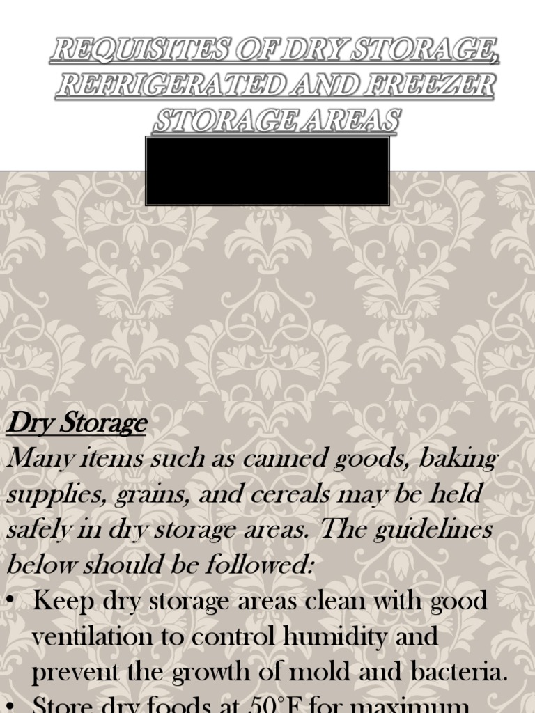 Requisites of Dry Storage, Refrigerated and Freezer Storage Areas | PDF ...
