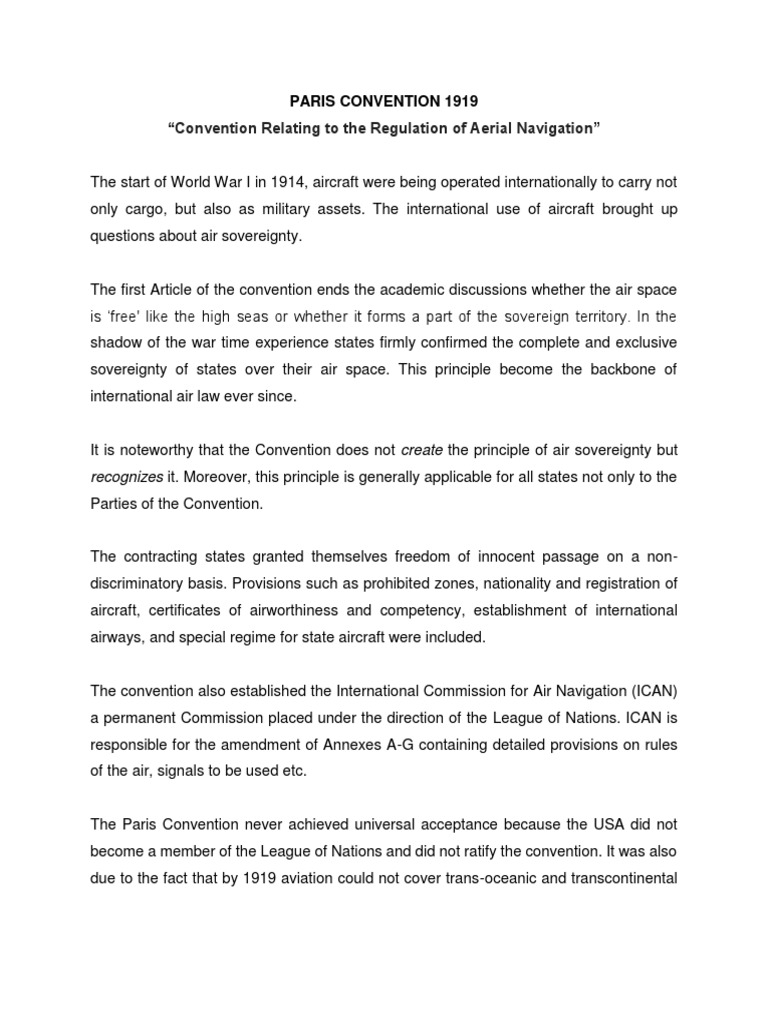 Brief Summary of Civil Aviation Conventions | PDF | Treaty | Airlines