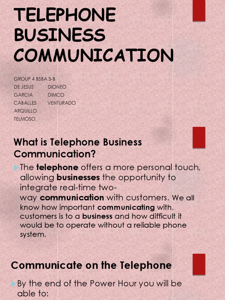 Telephone Business Communication 1 | PDF | Telephone Call | Telephone