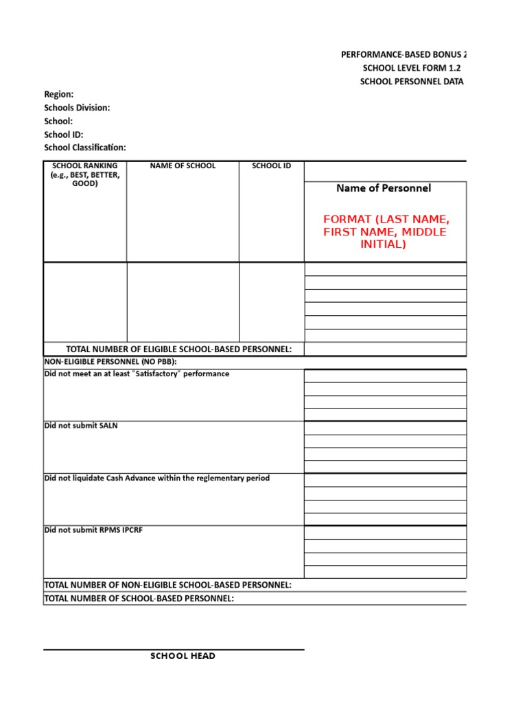 Name of Personnel: Format (Last Name, First Name, Middle Initial) | PDF