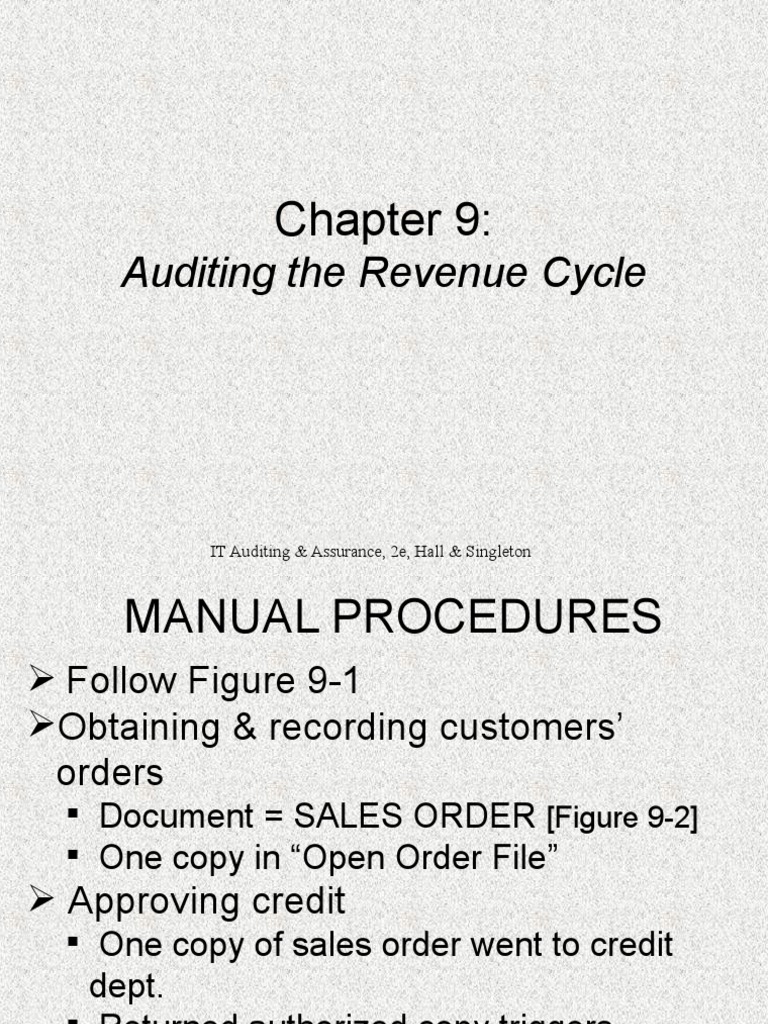 Chapter 9 Audit of Revenue Cycle | PDF | Receipt | Invoice