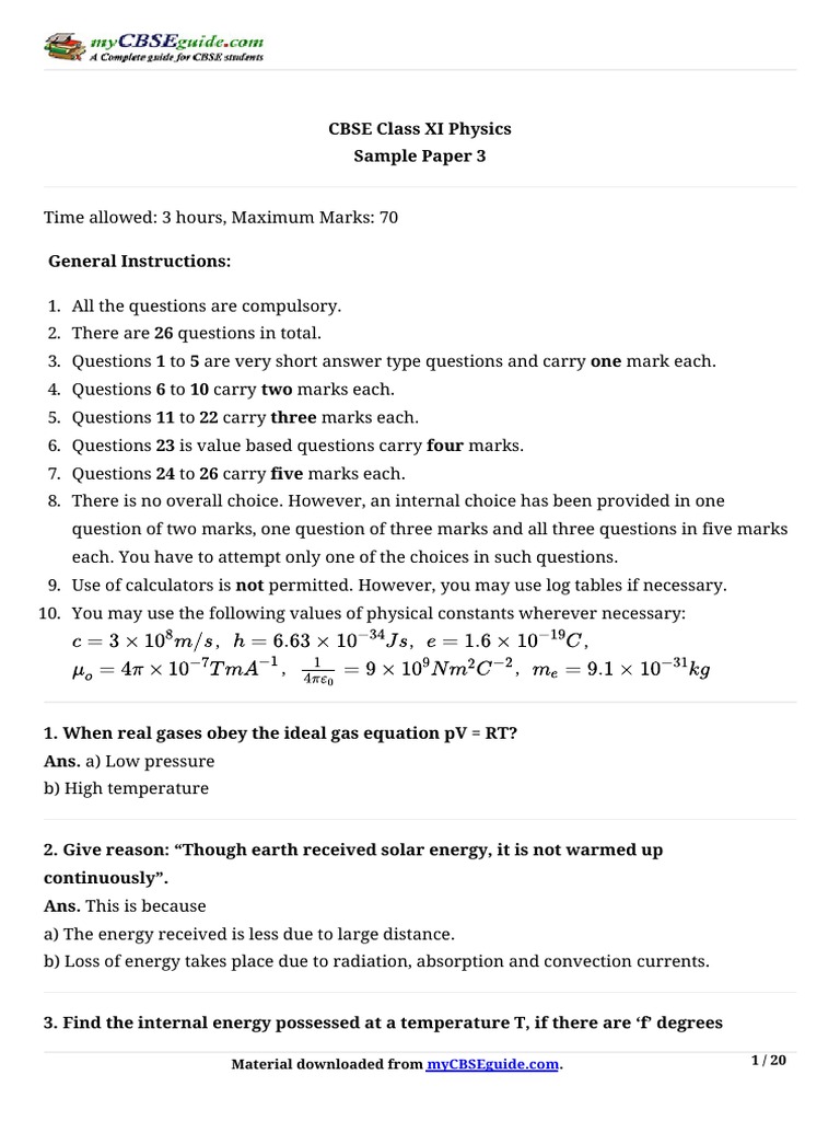 Material Downloaded From - 1 / 20 | PDF | Rotation Around A Fixed Axis | Gases