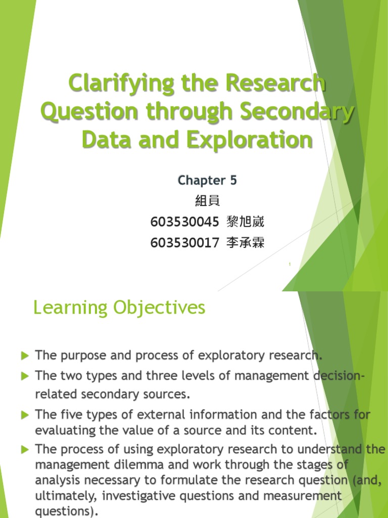 Clarifying The Research Question Through Secondary Data and Exploration | PDF | Data Mining ...