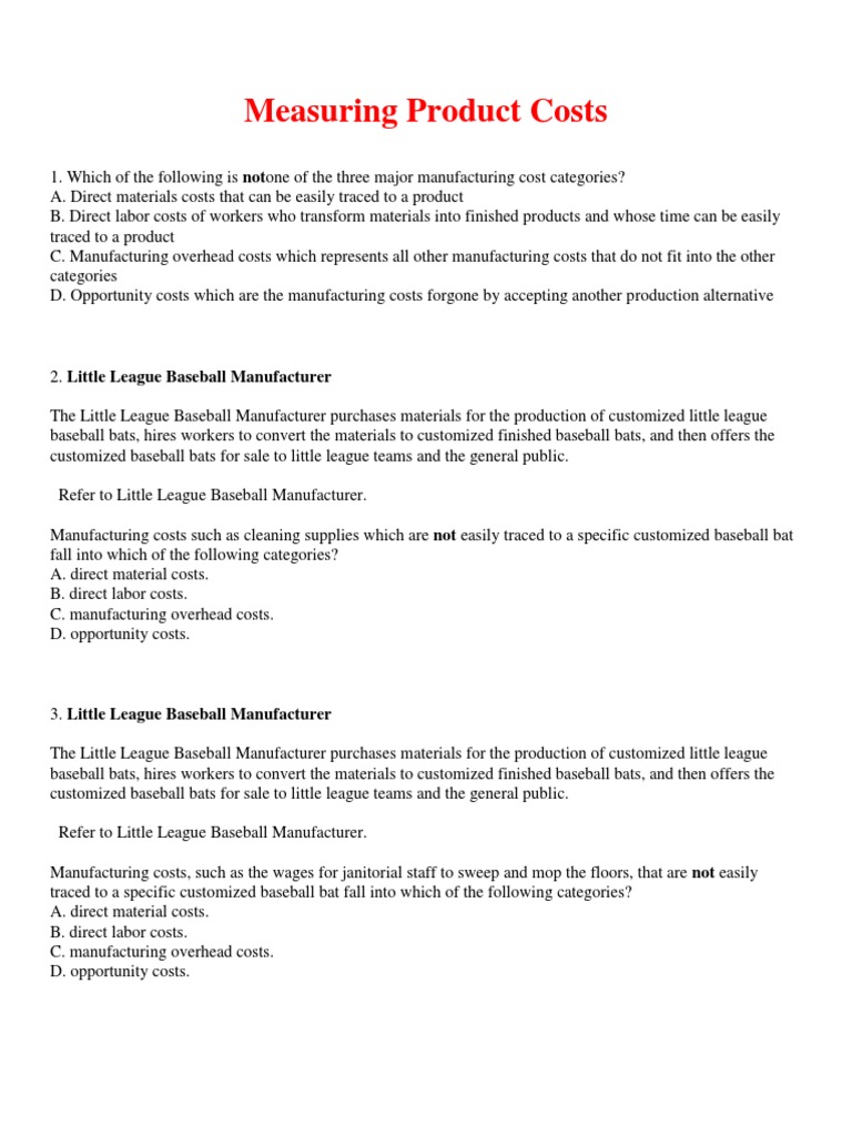 Measuring Product Costs | Download Free PDF | Inventory | Cost Of Goods ...
