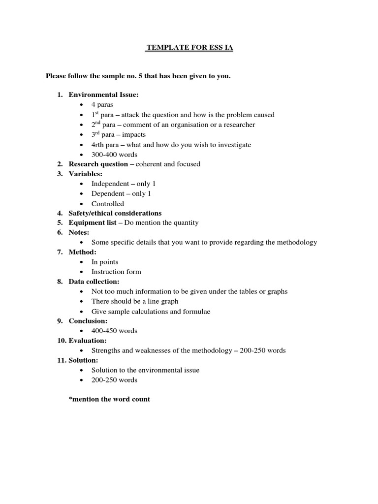 Template For Ess Ia | PDF