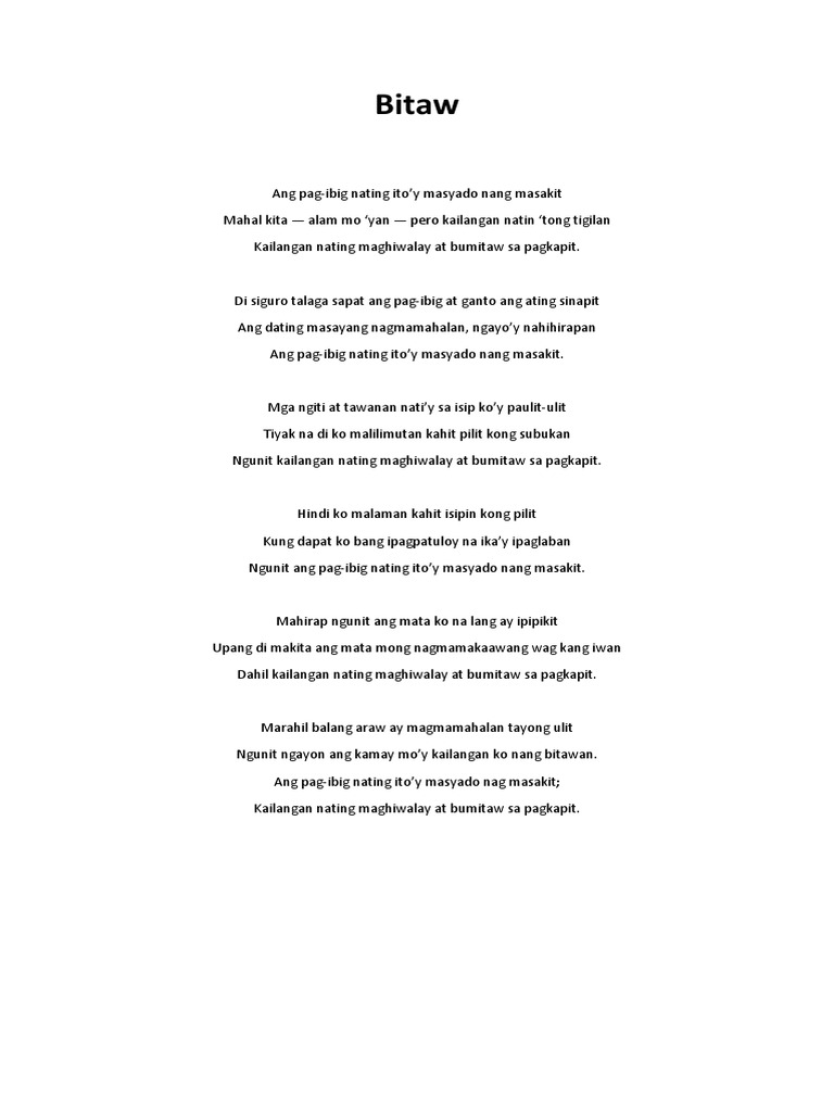 BITAW (Tulang Villanelle) | PDF