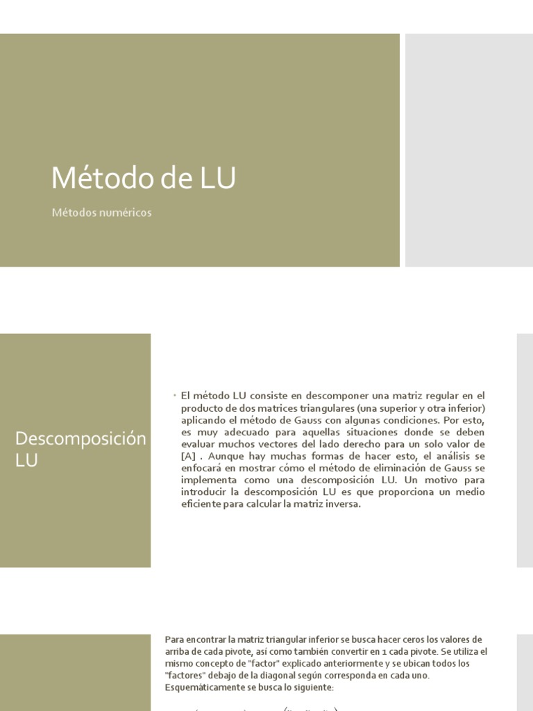Método de LU | PDF | Análisis numérico | Relaciones matematicas