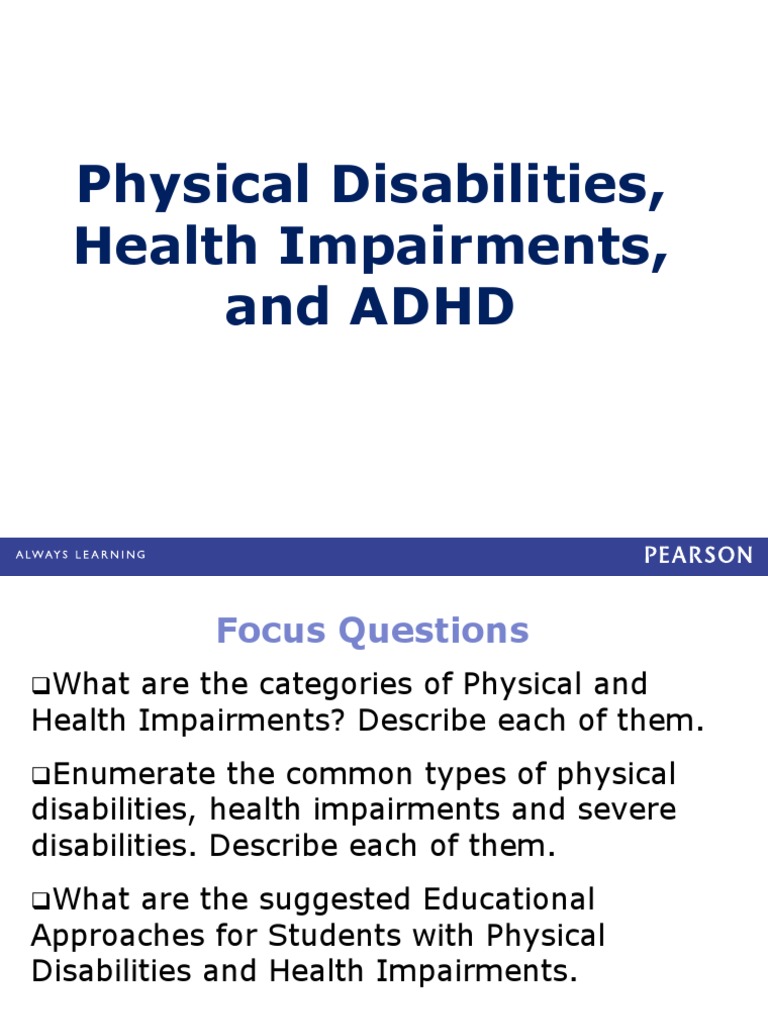 Physical Disabilities Health Impairments | PDF | Disability | Cerebral ...