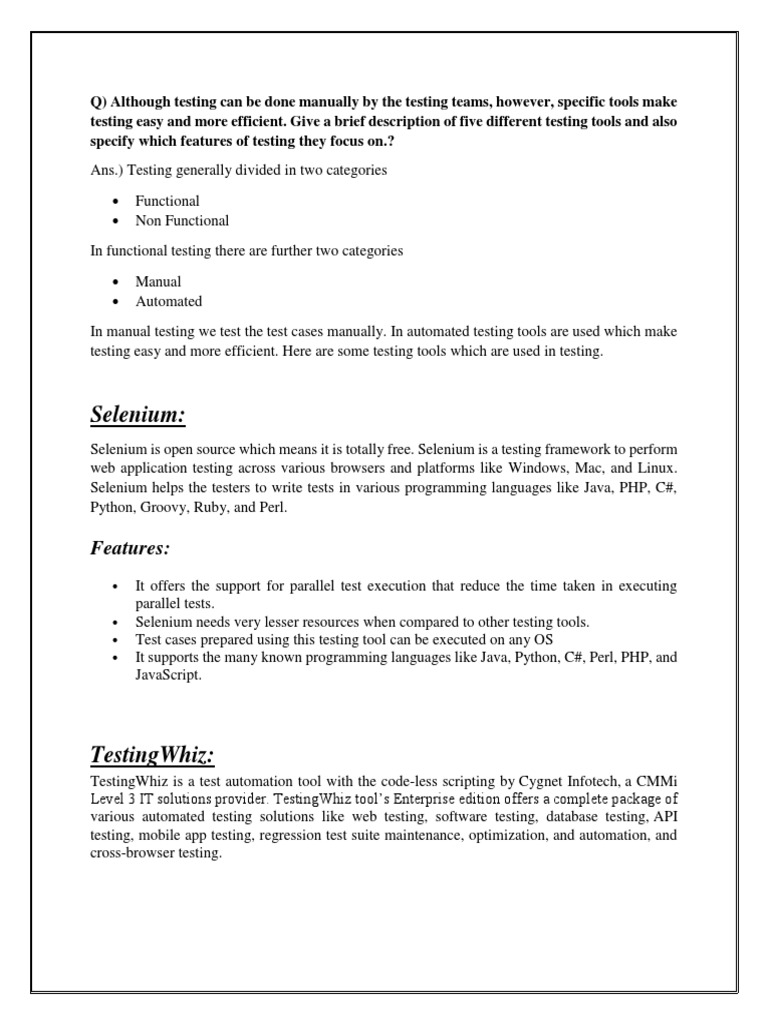 SQA Assignment | PDF | Selenium (Software) | Software Testing