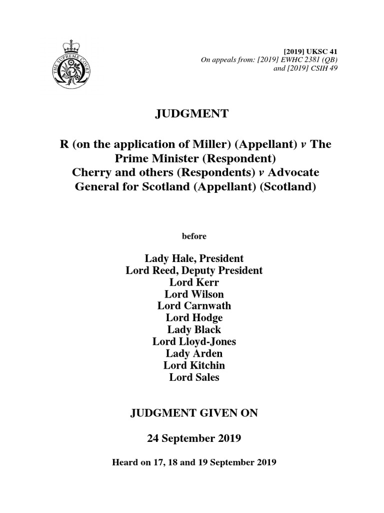 UKSC | PDF | Parliament Of The United Kingdom | Government Of The ...