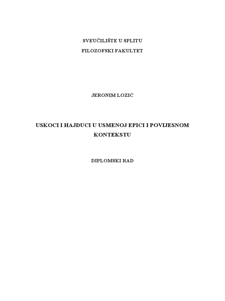 Uskoci I Hajduci | PDF