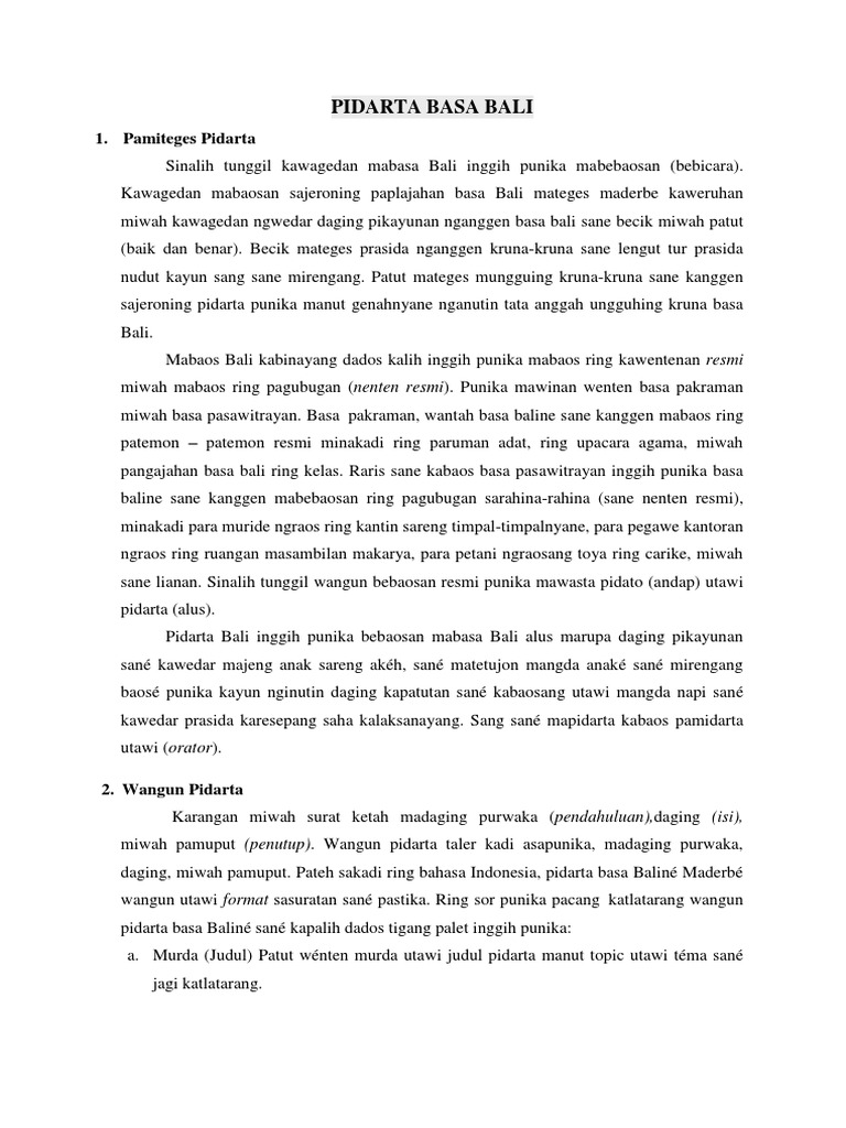 Pidarta Basa Bali PDF | PDF | Kajian Bahasa Asing | Agama & Spiritualitas