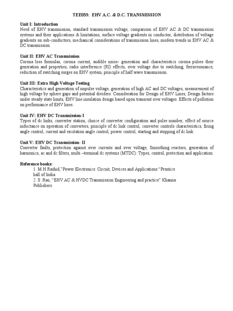 EHV AC & DC Transmission Guide | PDF