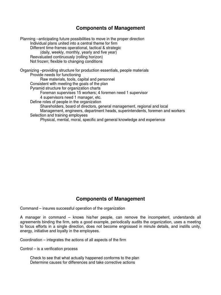 Components of Management | PDF | Motivation | Motivational