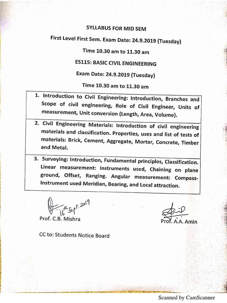 Mid Sem Syllabus | PDF