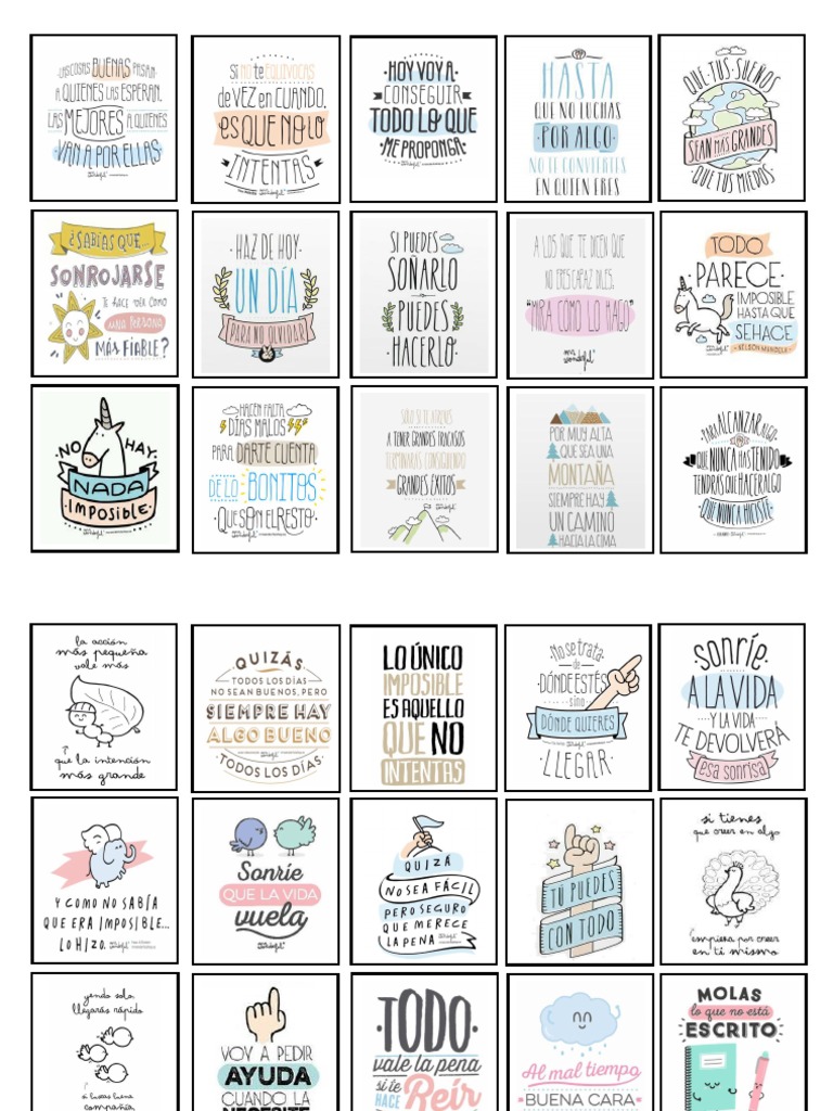 Tarjetas Motivacionales | PDF