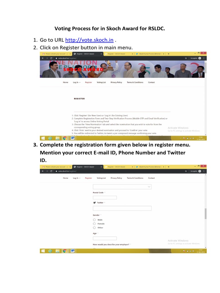 Voting for RSLDC in Skoch Award | PDF