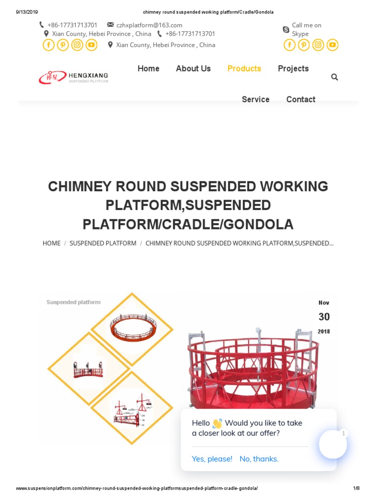 Chimney Round Suspended Working Platform - Cradle - Gondola | PDF ...