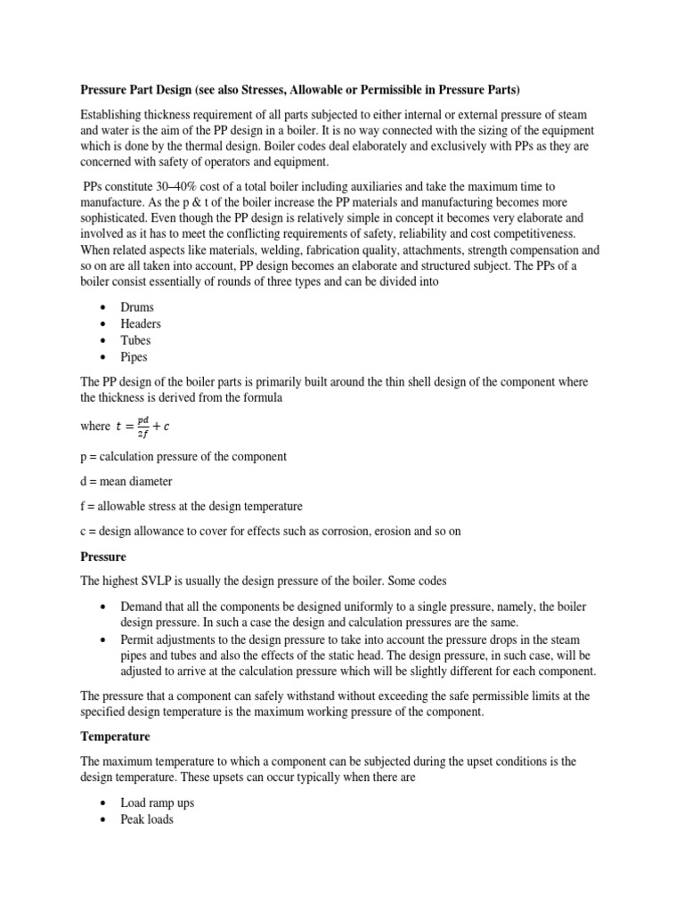 Pressure Part Design | PDF | Boiler | Pipe (Fluid Conveyance)
