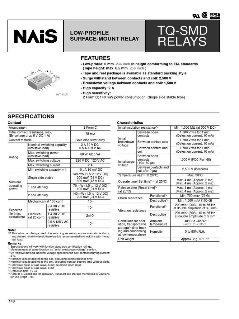 Datasheet PDF | PDF | Relay | Alternating Current