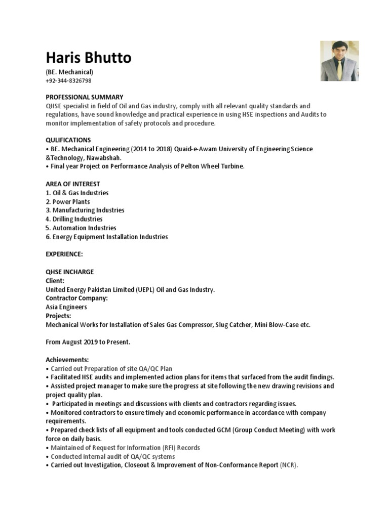 HARIS CV. Most Recent | PDF | Audit | Engineering