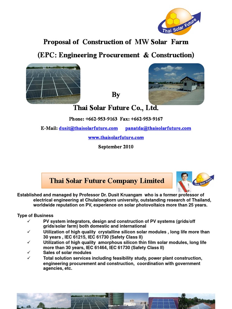 English Solar Farm Proposal by TSF Oct 123 | PDF | Solar Power | Thin ...