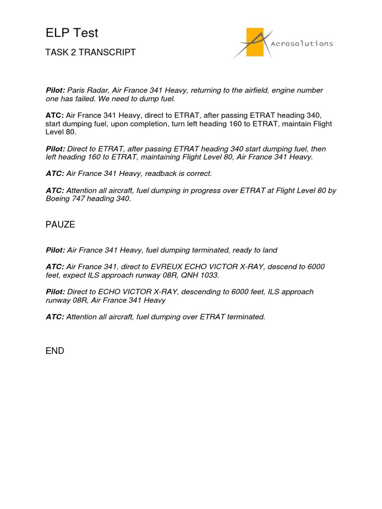 Fuel Dumping Procedure for Air France 341 | PDF | Technology & Engineering
