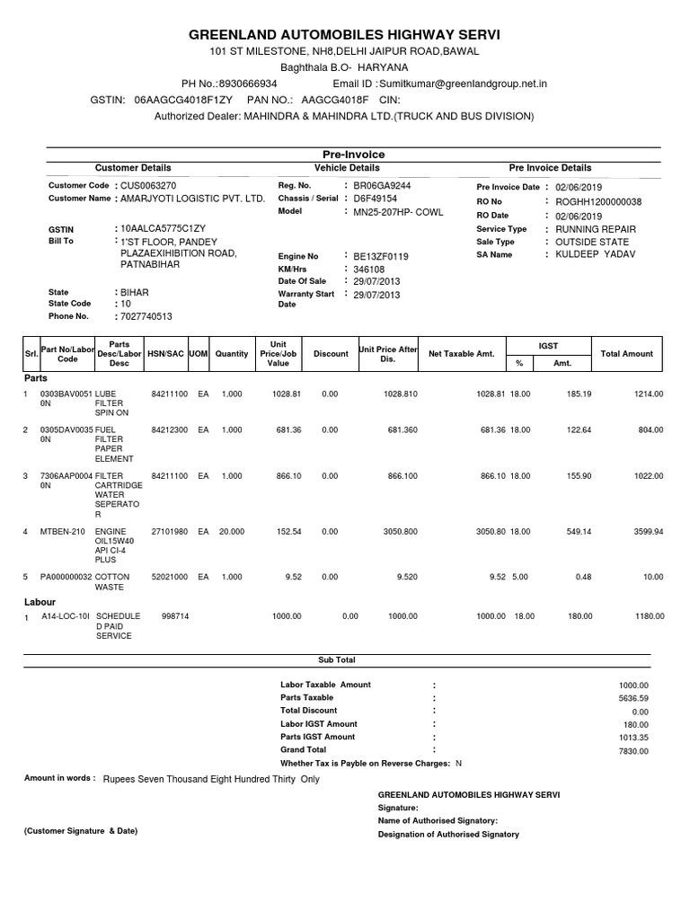 Amar Jyoti | PDF | Invoice | Land Vehicles