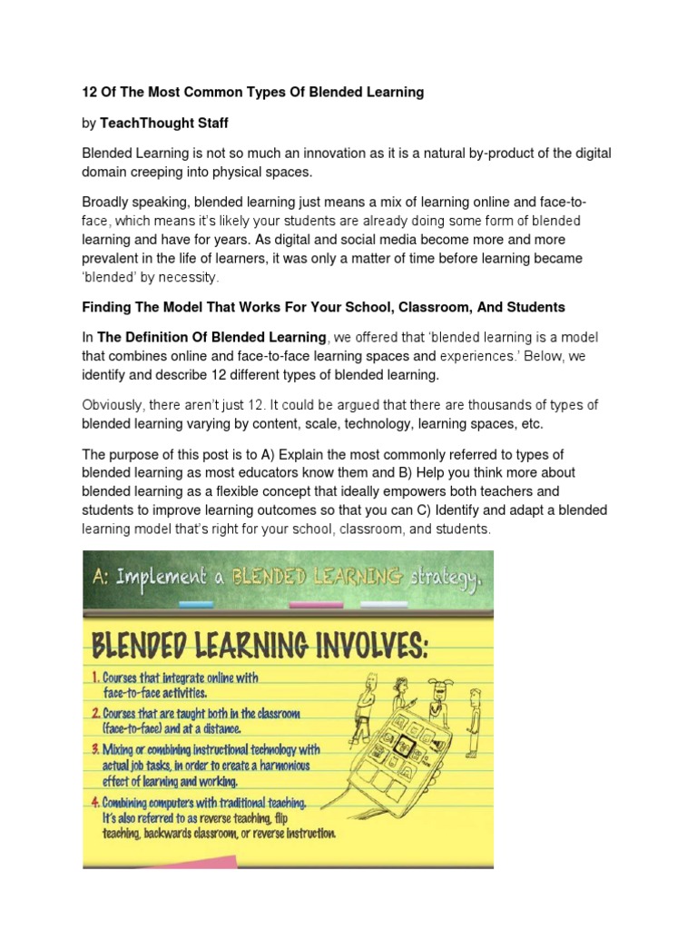 12 of The Most Common Types of Blended Learning | PDF | Project Based ...