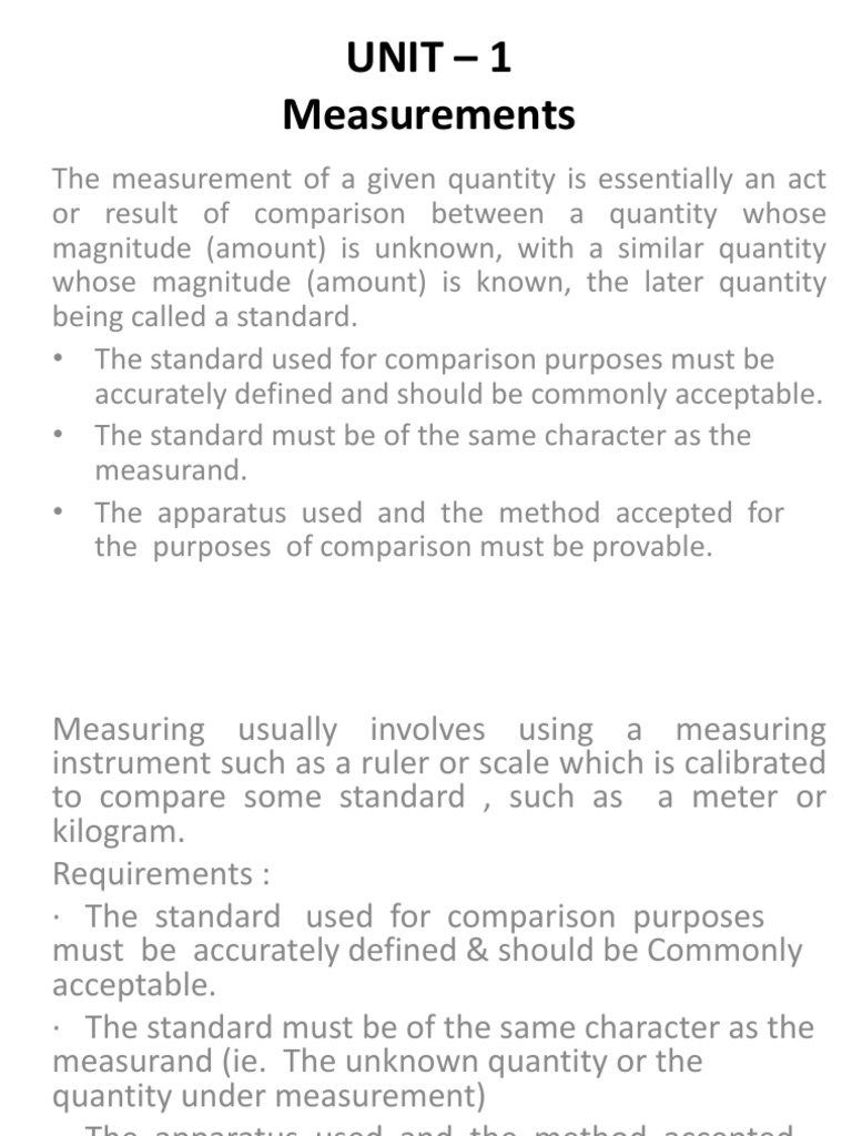 Unit - 1 Measurements | PDF | Accuracy And Precision | Observational Error