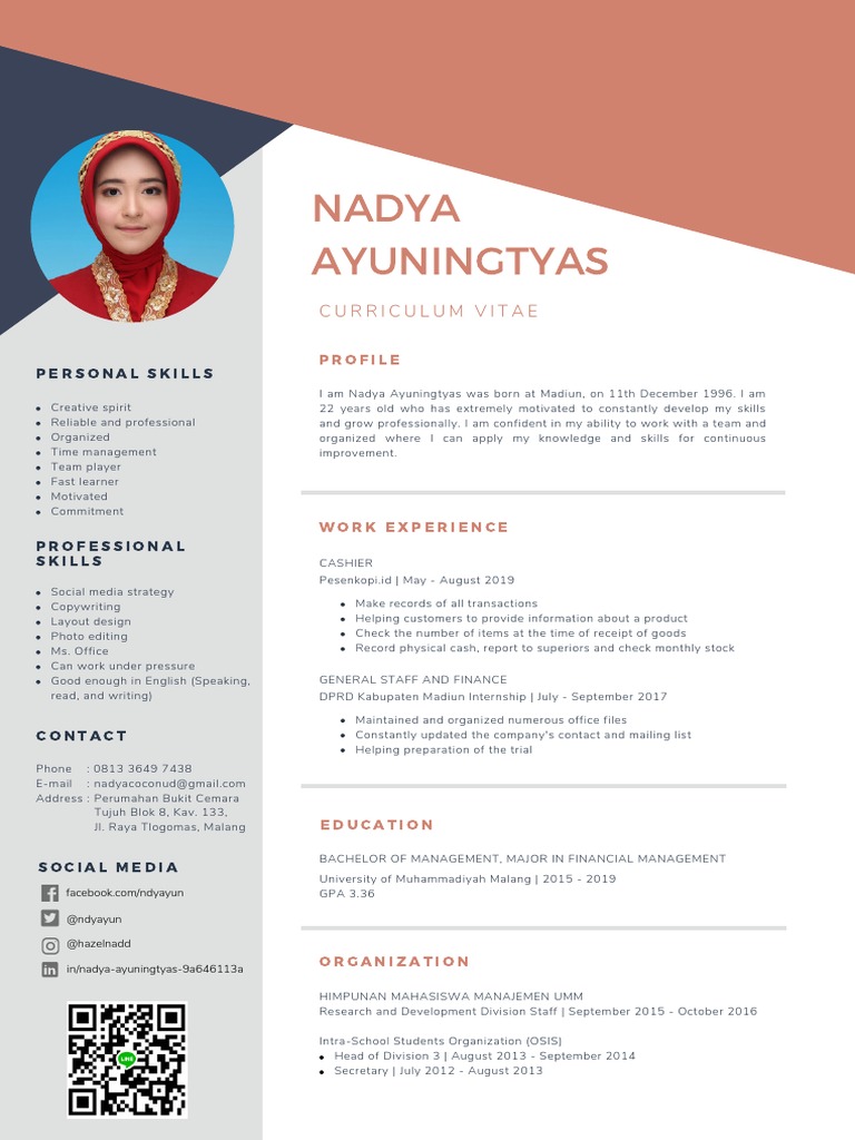 Nadya Ayuningtyas: Curriculum Vitae | PDF | Behavior Modification | Communication