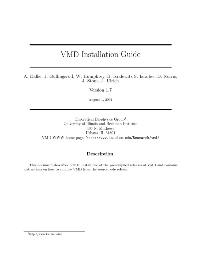 VMD Installation Guide | PDF | Command Line Interface | Computer File