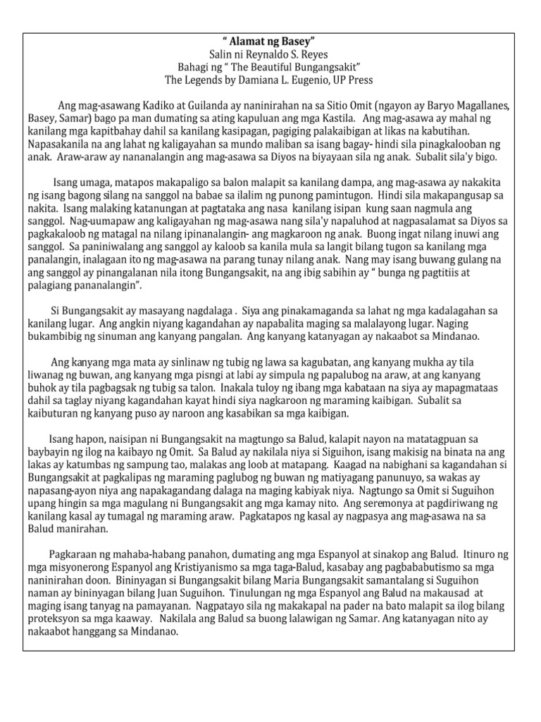 Alamat NG Basey | PDF