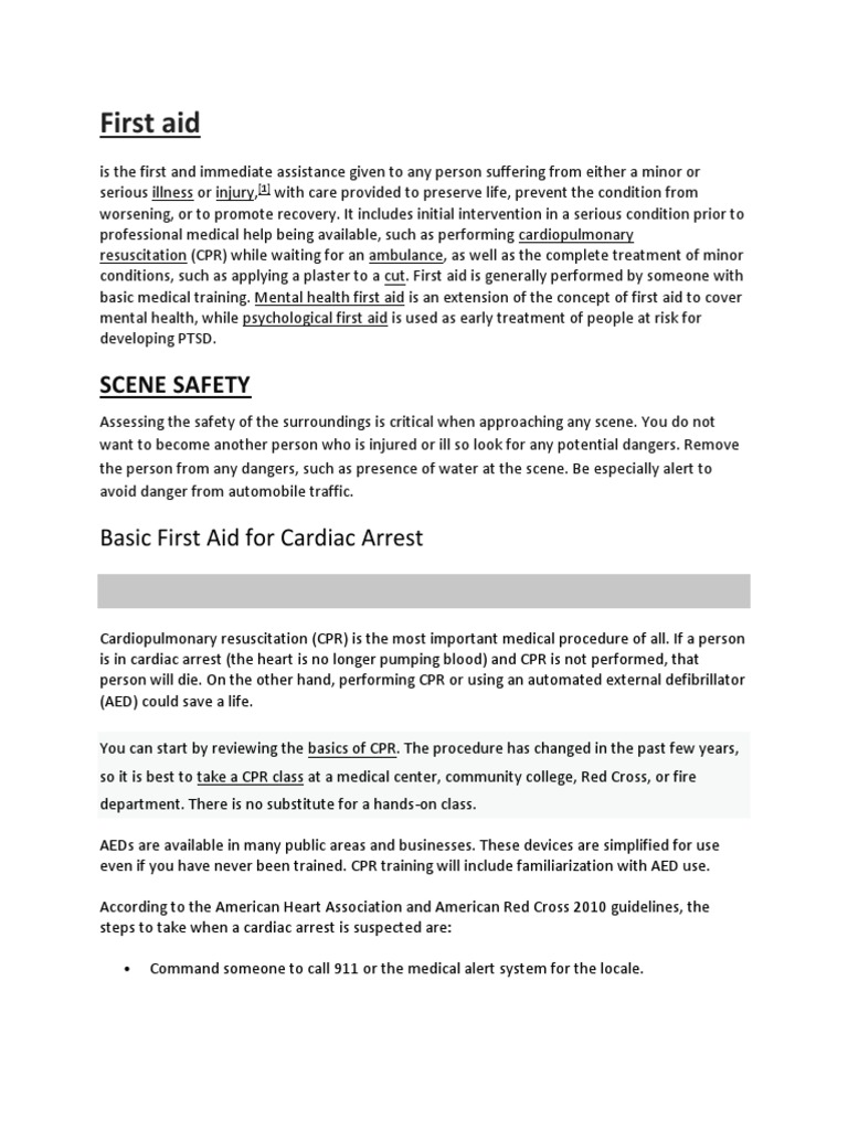 First Aid: Scene Safety | PDF | Cardiopulmonary Resuscitation | First Aid